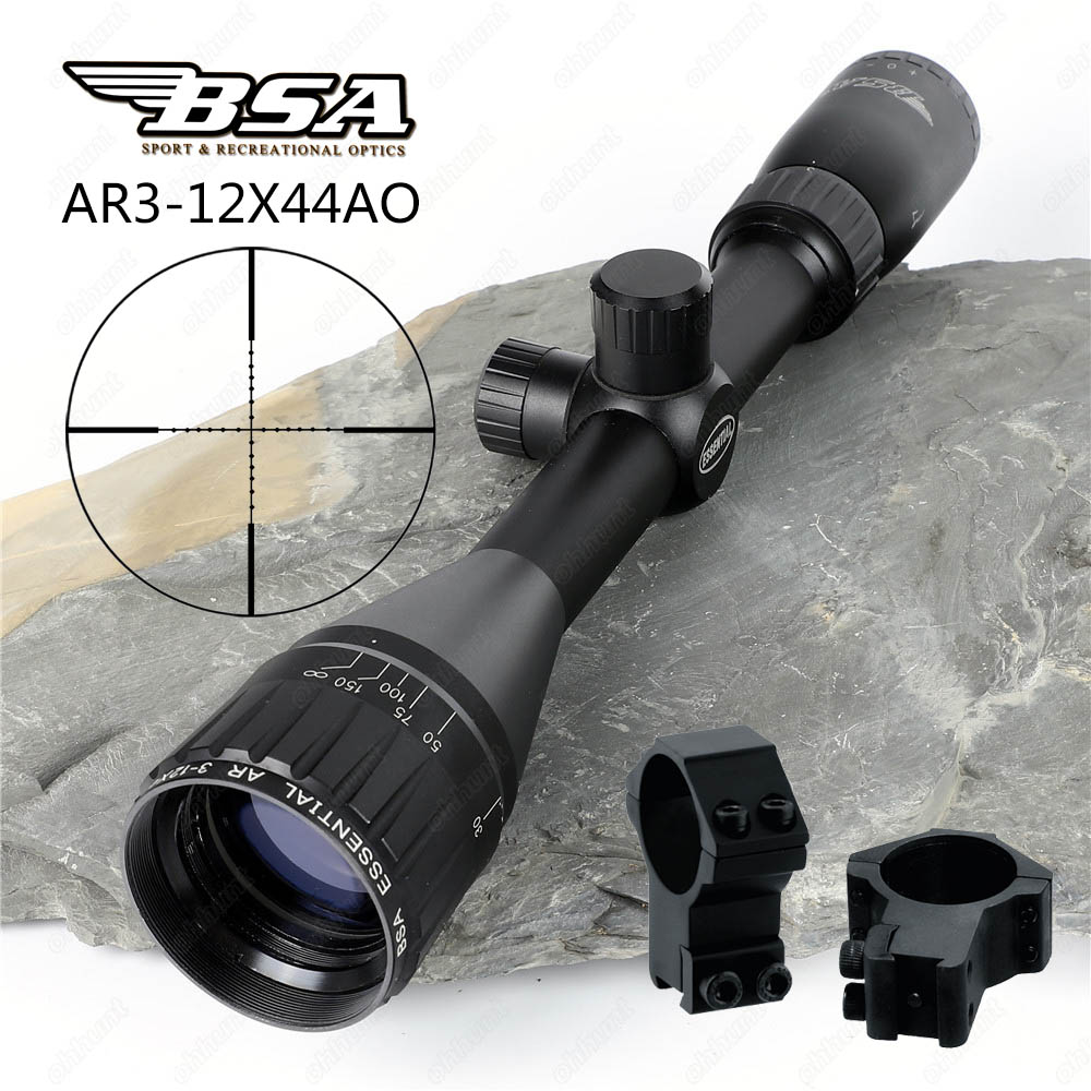 BSA Essential AR 3-12x44 AO Riflescopes Mil Dot Reticle | PCP Mart